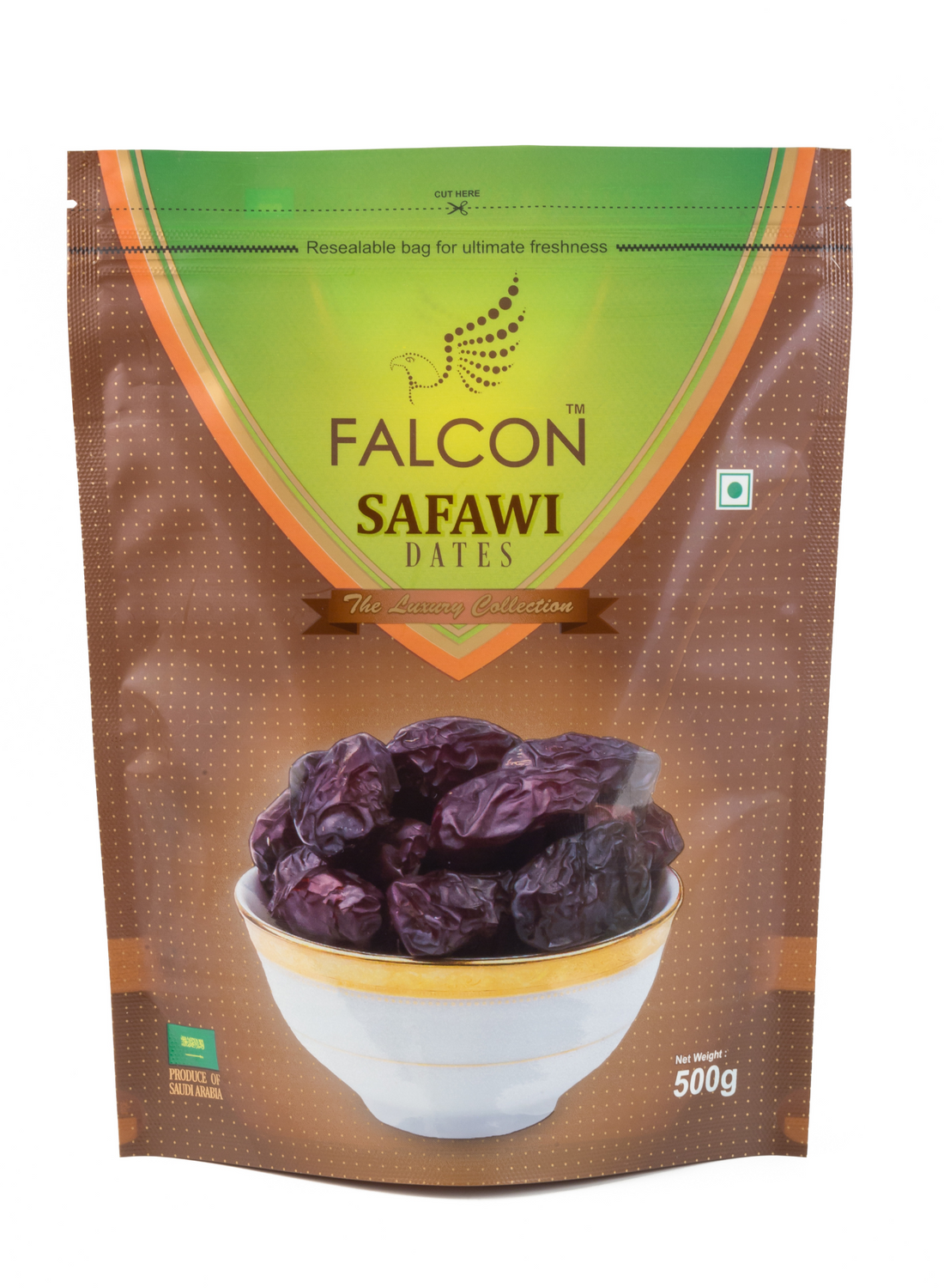 Safawi Dates Pouch 500g - Falcon Dates