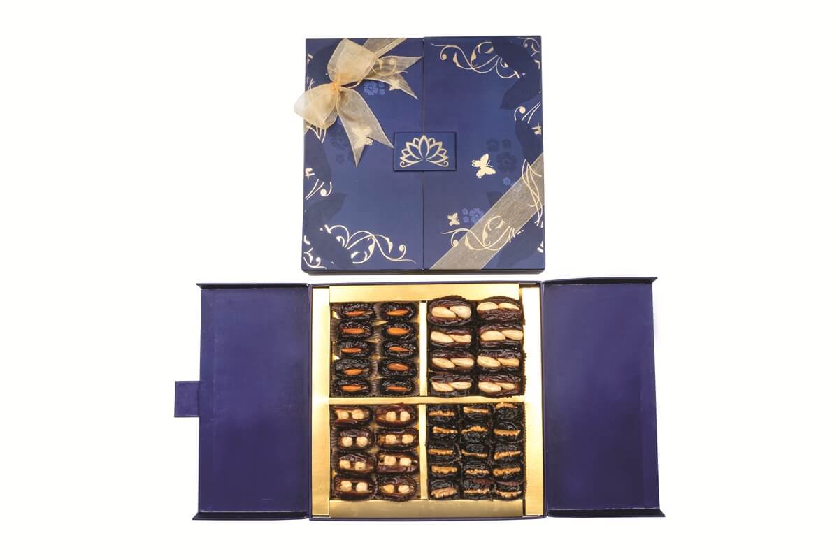 Royal Azure Collection – 4 Slot Box (40 Pcs) – Falcon Dates